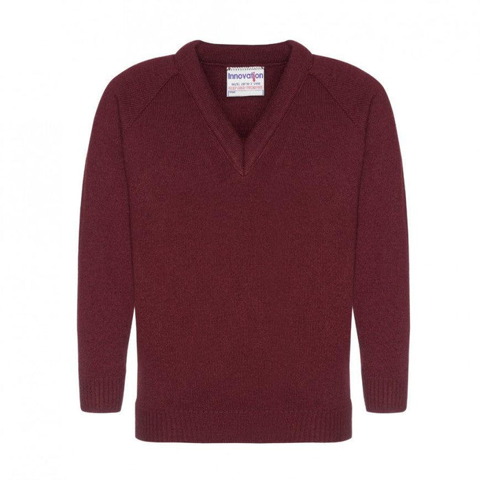 Belfairs Academy Maroon Knitted Jumper / Sch Logo | Schoolwear Centres