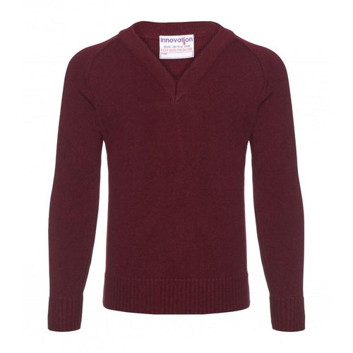 Belfairs Academy Maroon Knitted Jumper / Sch Logo | Schoolwear Centres